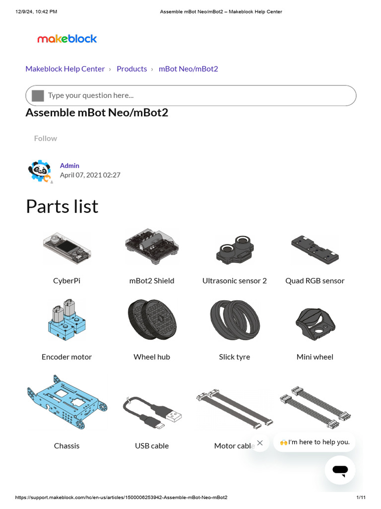 mBot Neo and mBot2 Parts List | PDF