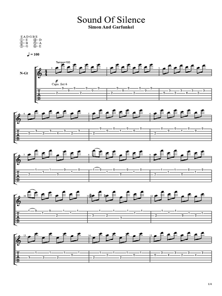 Simon & Garfunkel - Sound of Silence | PDF