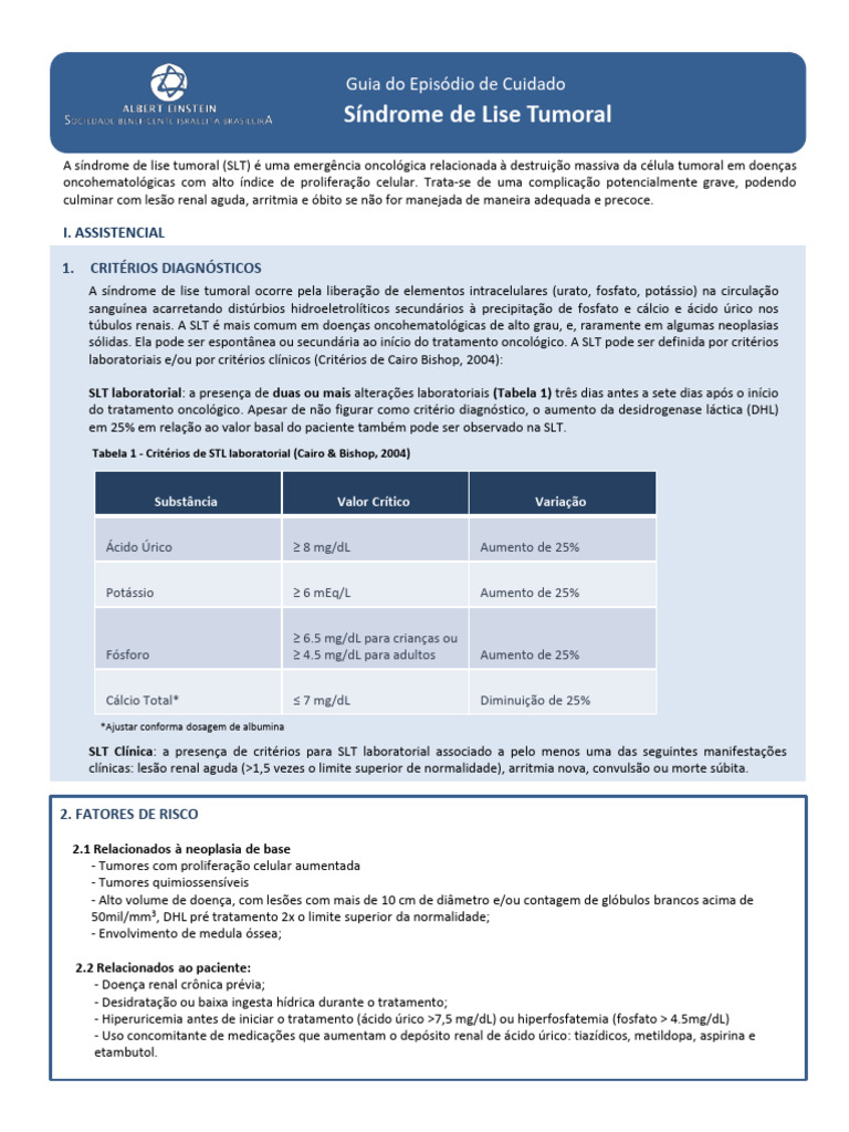 Protocolo Sindrome Da Lise Tumoral | PDF | Linfoma | Medicina Clínica