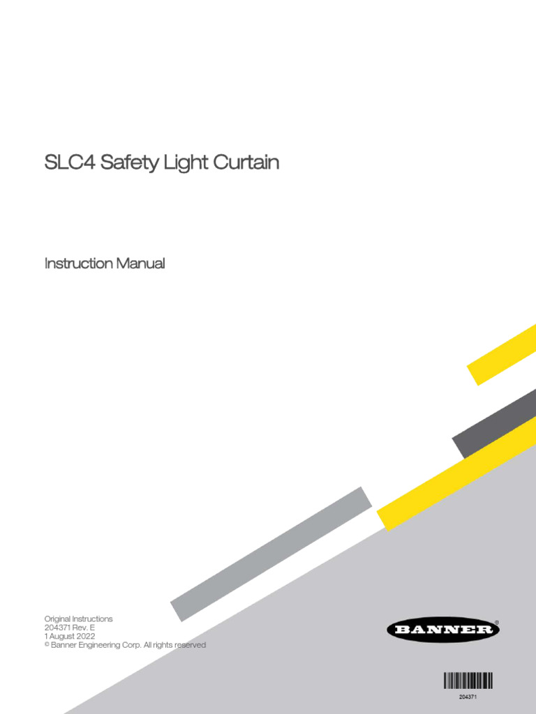 SLC4 Safety Light Curtain Manual | PDF | Safety | Machines