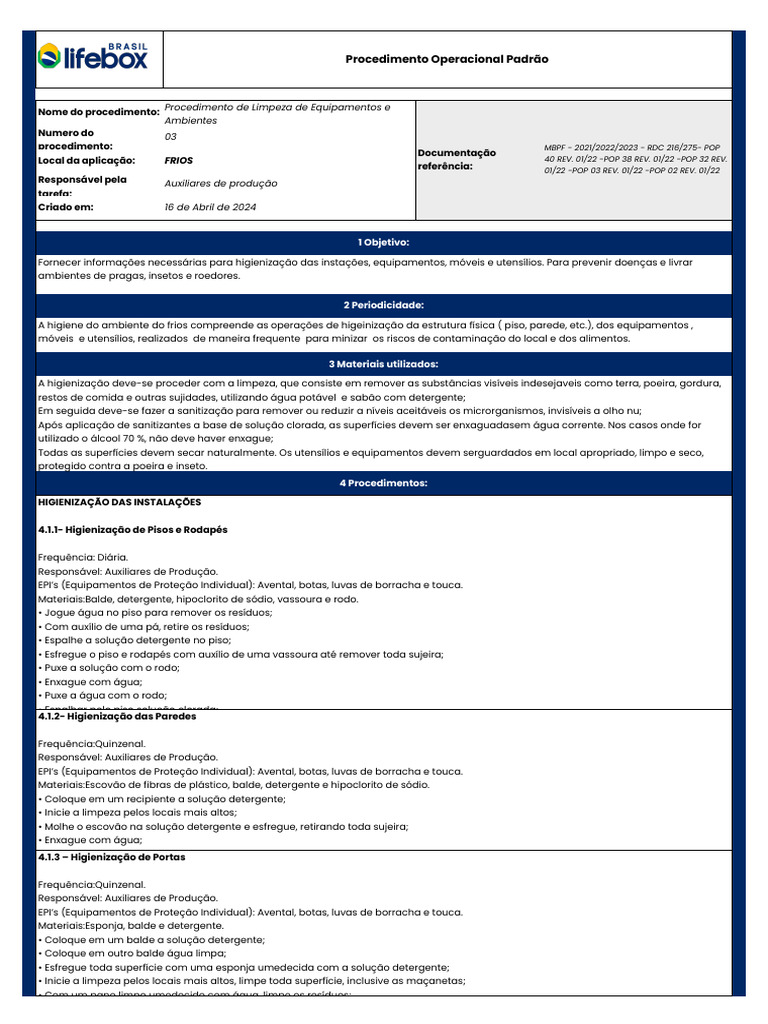 POP - INTERNOS - 2024 - 03-Pop - Frios | PDF | Parafuso | Desperdício