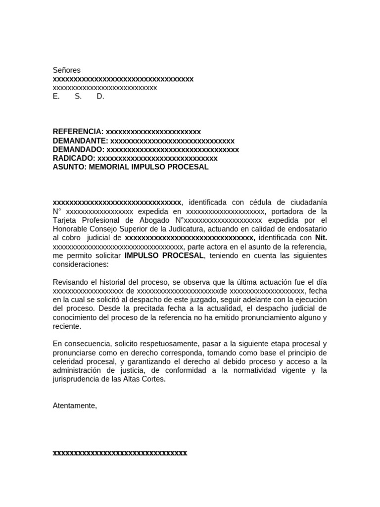 Modelo Impulso Procesal PDF | PDF