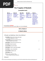 Macbeth: Full Text by Shakespeare | PDF | Macbeth | Tragedy Plays