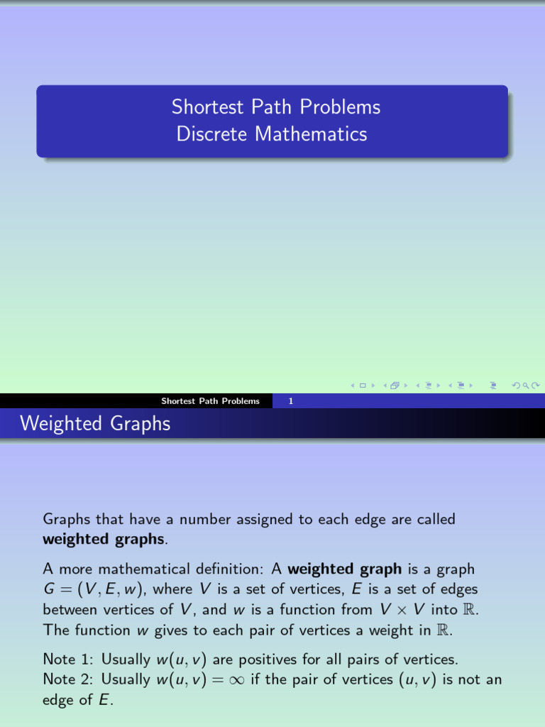 s9.6_shortest_path_problems | PDF | Vertex (Graph Theory) | Applied ...