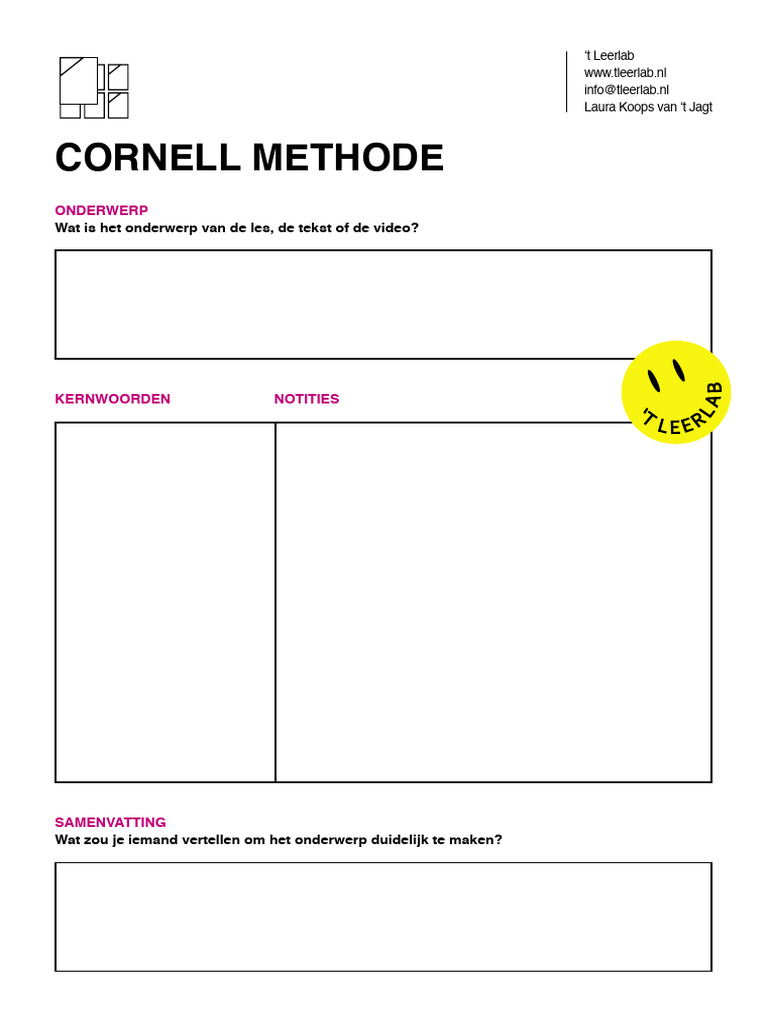 T Leerlab Cornell Methode Docenten Leerlingen Leren Plannen | PDF