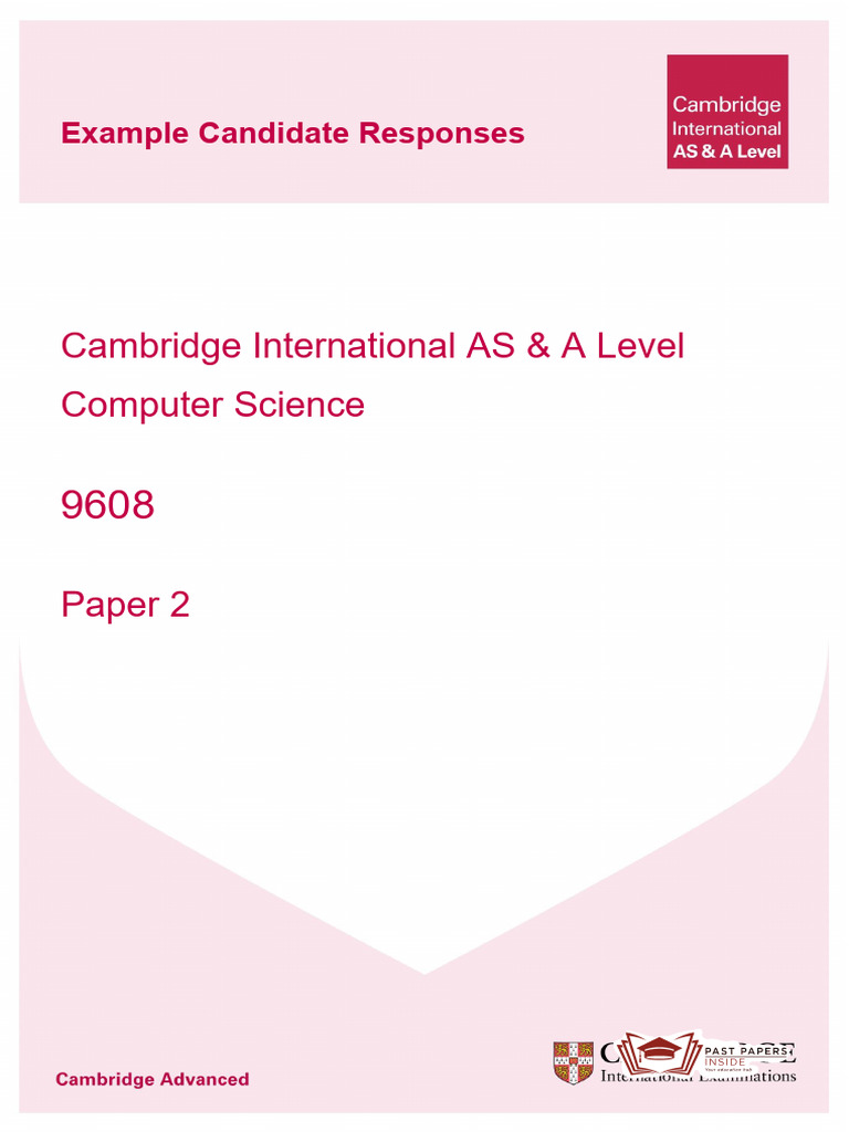 9608 Computer Science Example Candidate Responses Pdf Programming Computer Program 