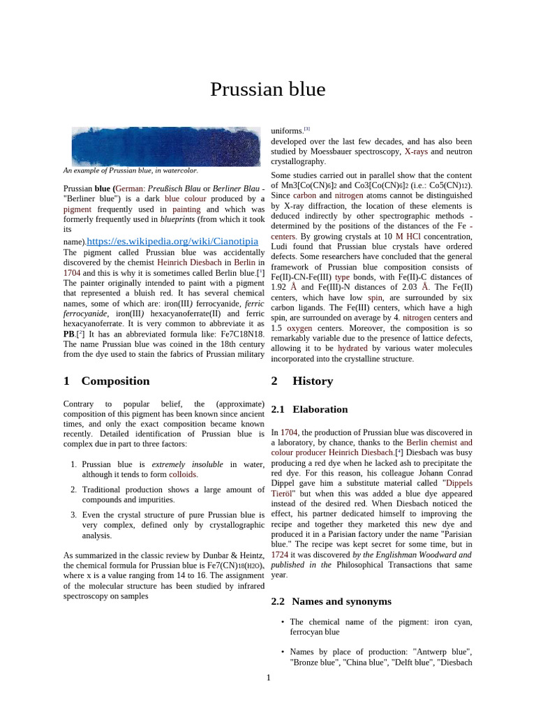 Prussian Blue | PDF | Chemistry | Chemical Elements