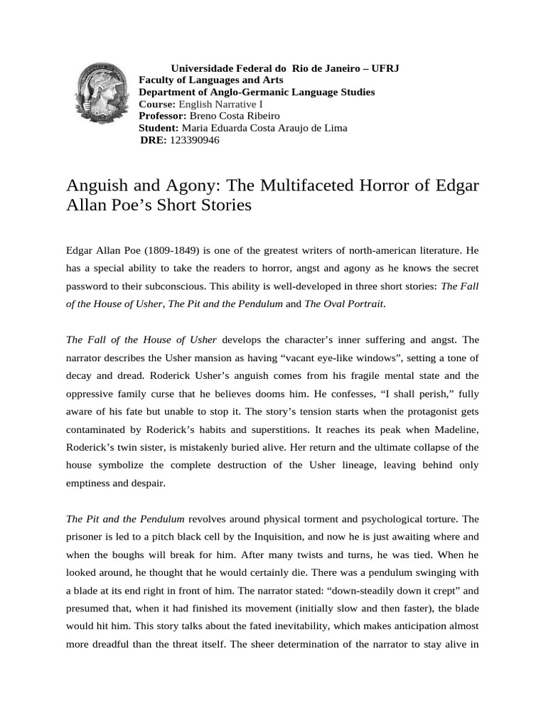 Anguish and Agony - The Multifaceted Horror of Edgar Allan Poe's Short ...