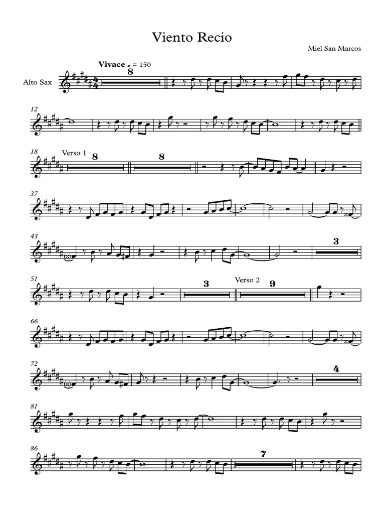 Viento Recio Sax Alto | PDF
