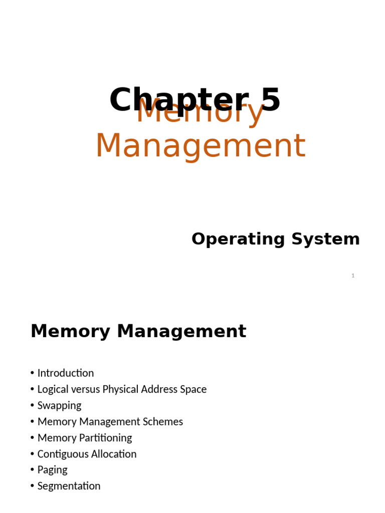 5chapter Five - Memory Management | PDF | Process (Computing) | Computer Data Storage