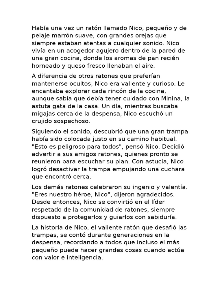 Historia Del Raton Nico | PDF