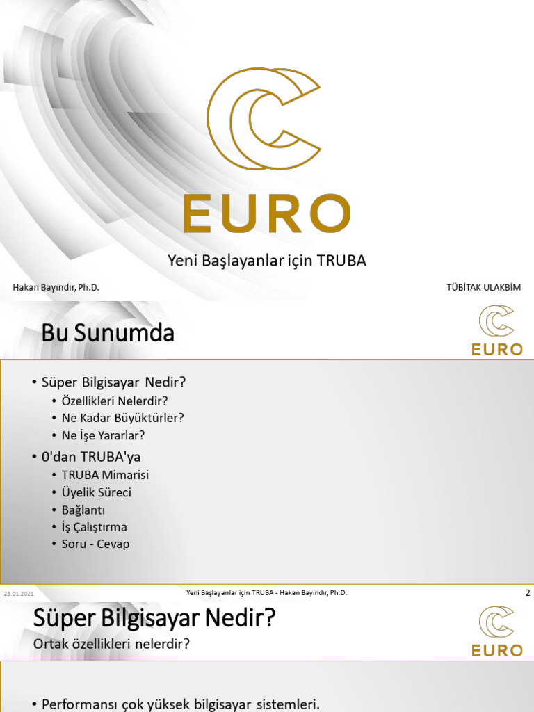 EuroCC Seminer - Yeni Baslayanlar Icin TRUBA | PDF
