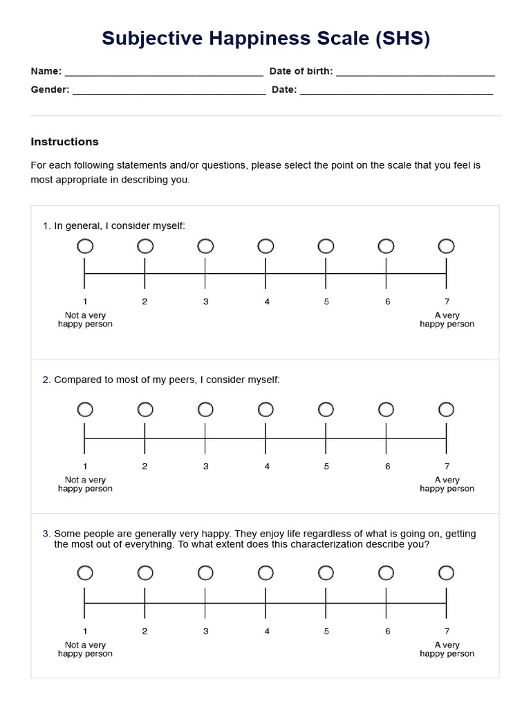 Subjective Happiness Scale Shs | PDF