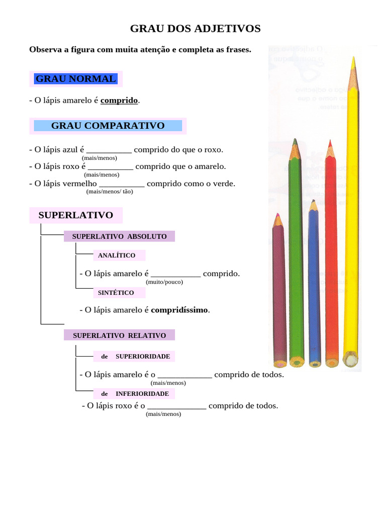 Grau Dos Adjetivos | PDF