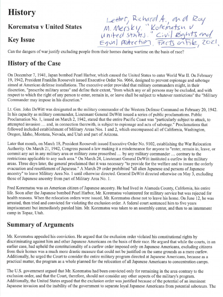 Korematsu V US | PDF