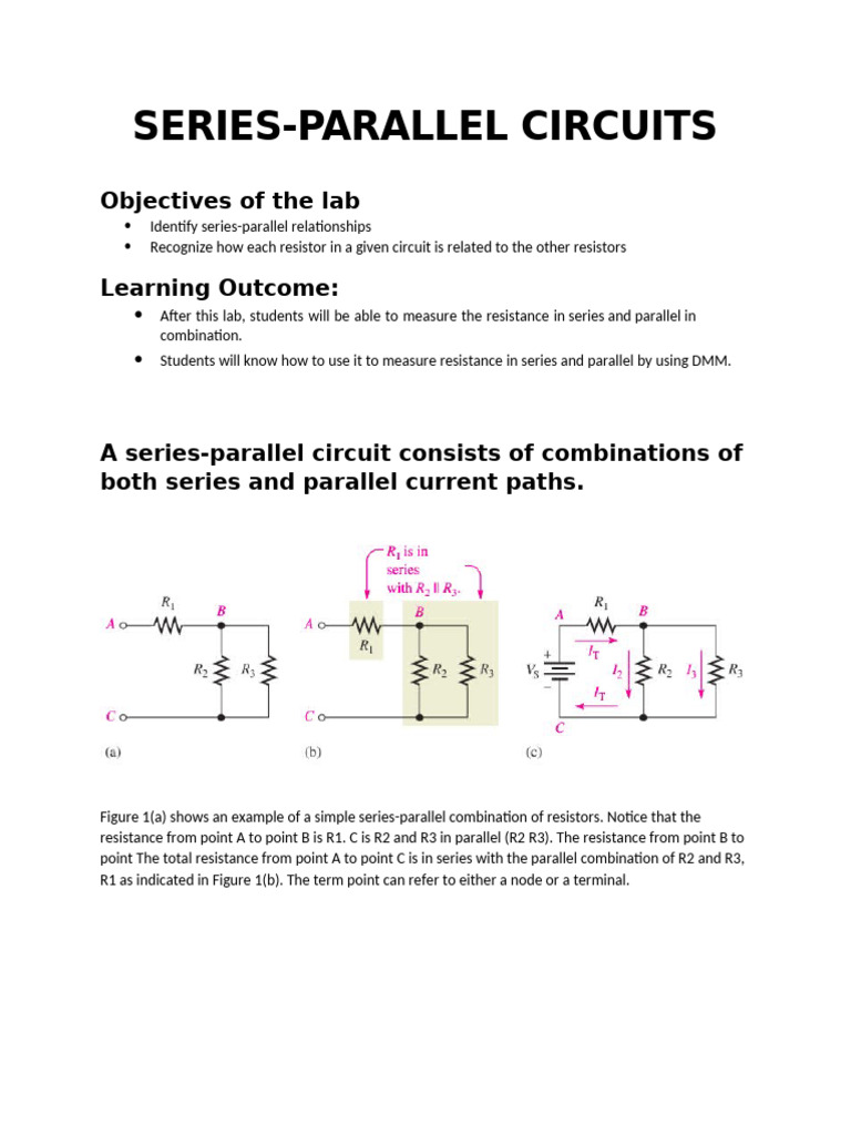 Lab - 07 Series Parallel Circuits | PDF | Resistor | Series And ...