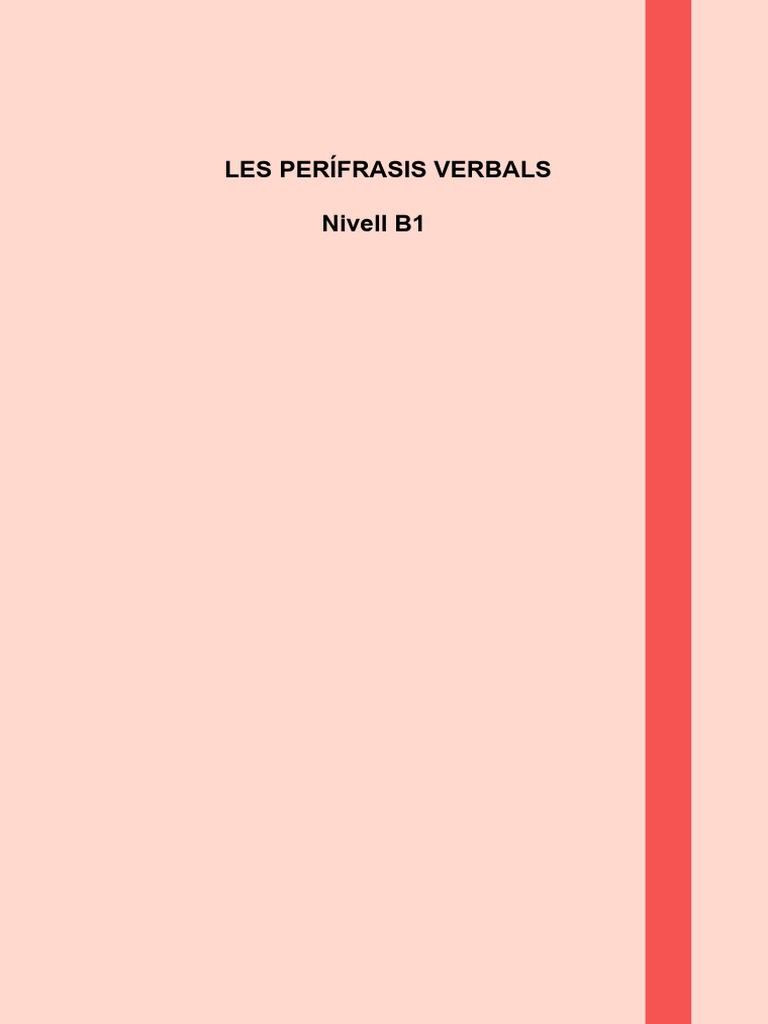 Perifrasis Verbals | PDF
