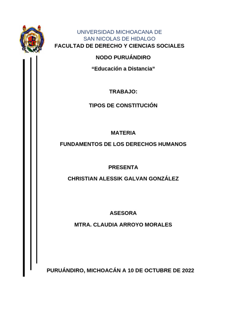 Tipos De Constitución Clasificaciones Clave Pdf Constitución