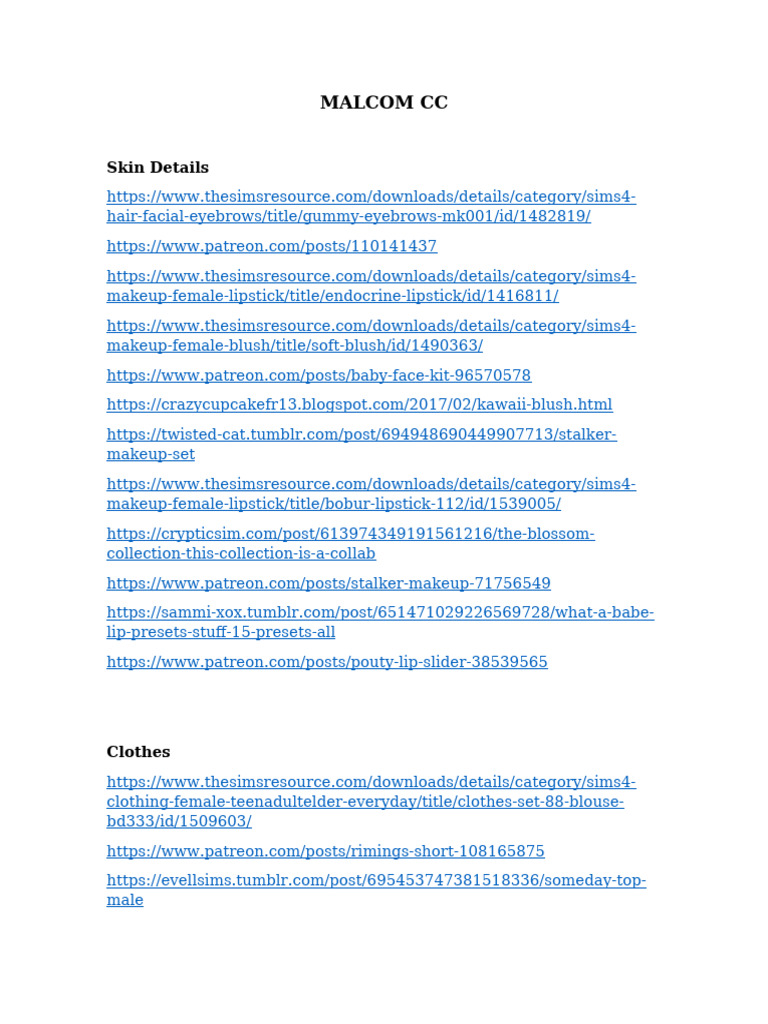 MALCOM CC femeninos | PDF | Human Appearance | Clothing