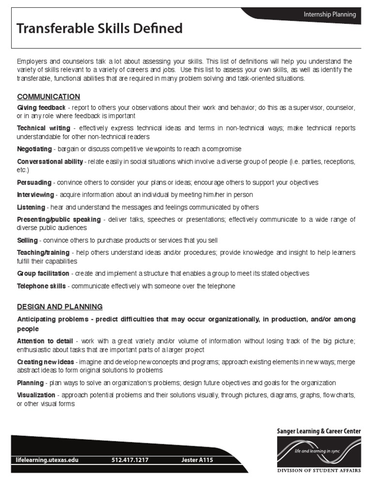 Transferable Skills | PDF | Software | Internet