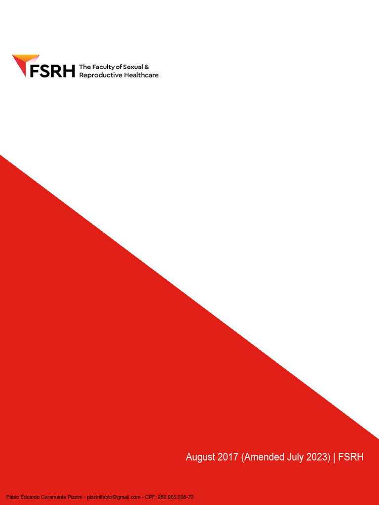 FSRH Guideline - Contraception For Women Aged Over 40 Years | PDF ...