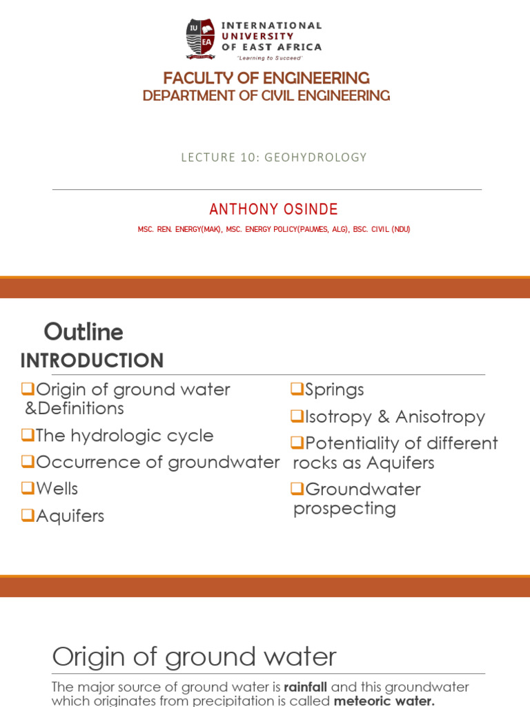 Geohydrology: Groundwater Fundamentals | PDF | Aquifer | Groundwater