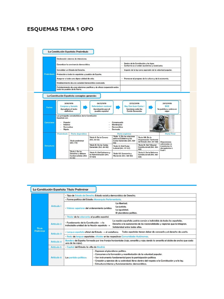 Esquemas Tema 1 Opo | PDF
