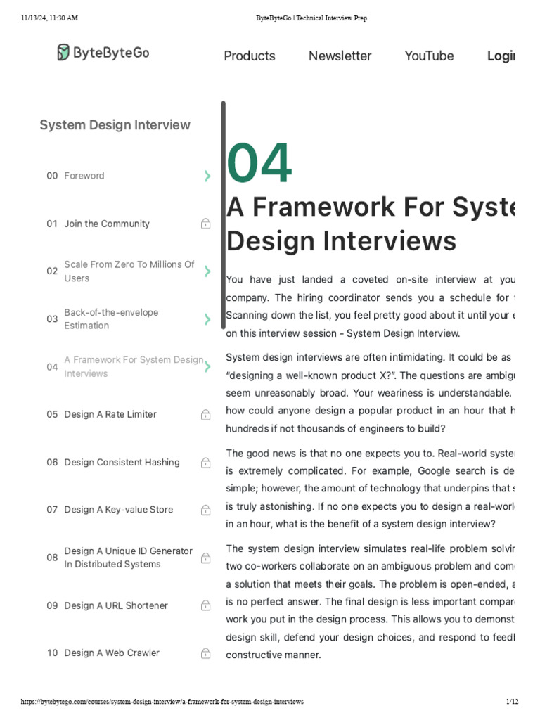 ByteByteGo - Technical Interview Prep - Template | PDF | You Tube ...