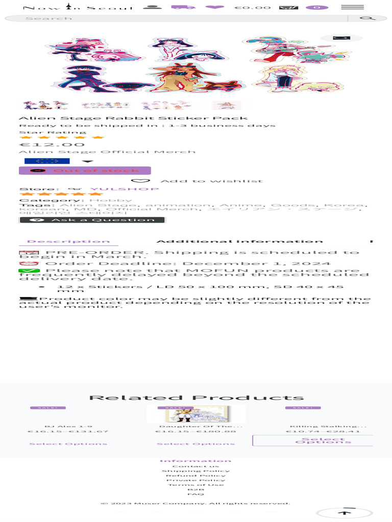 Alien Stage Rabbit Sticker Pack - Now in Seoul | PDF