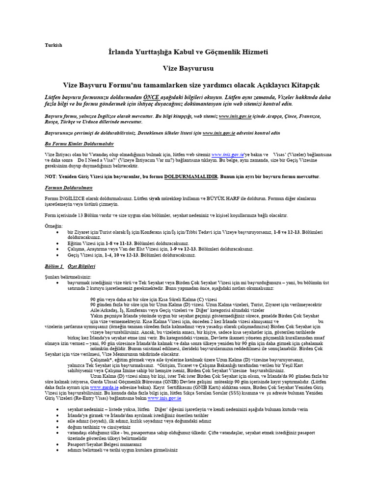Basvuru Formu Acıklaması | PDF