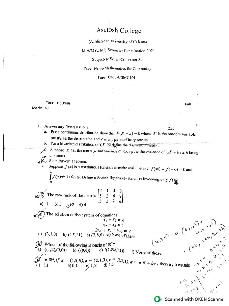 Msc Sem 1 Internal 2024 Pdf