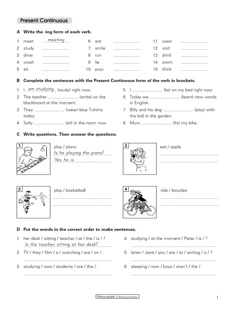 Present Continuous 01 | PDF
