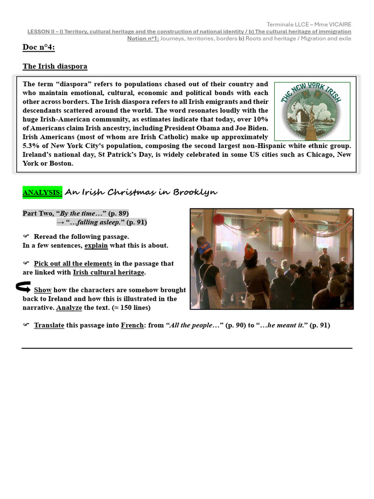 Irish Diaspora and Cultural Heritage Analysis | PDF