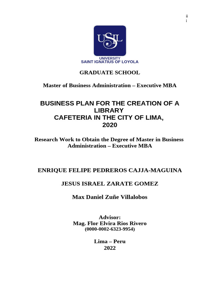 Business Plan Library Cafeteria | PDF | Coffee | Drink