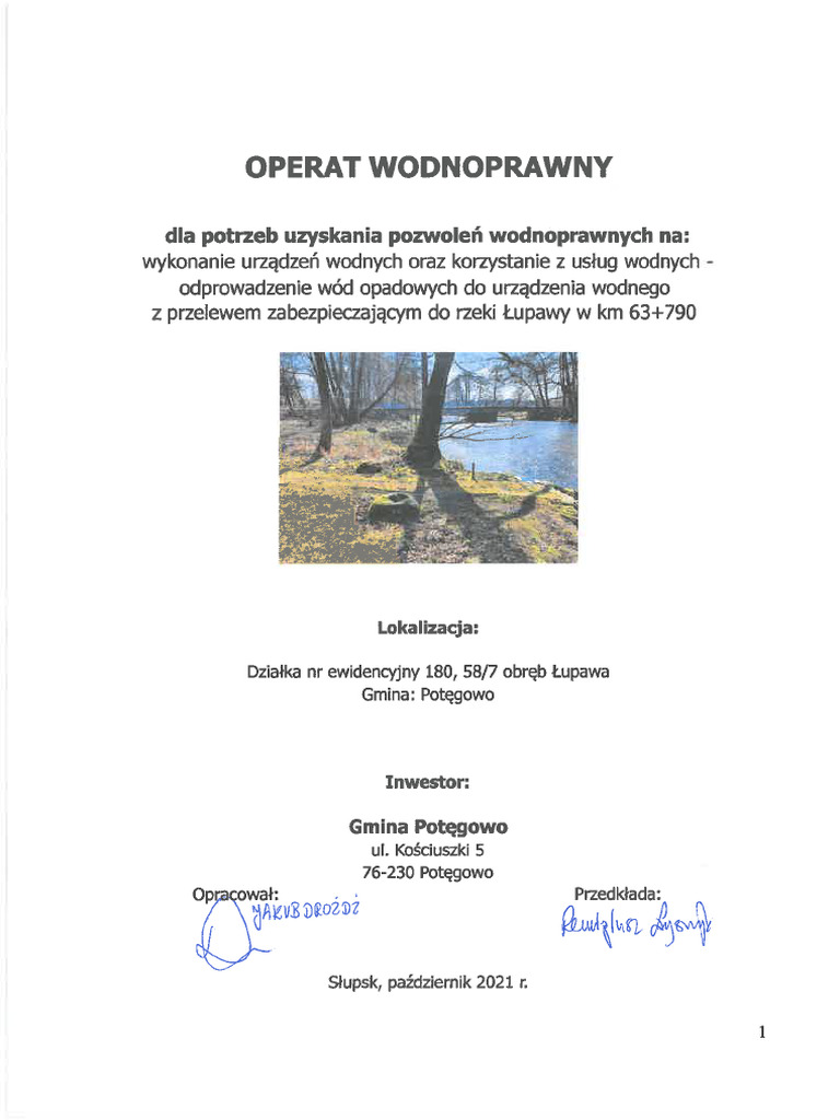 Operat Wodnoprawny - Kanalizacja Deszczowa | PDF