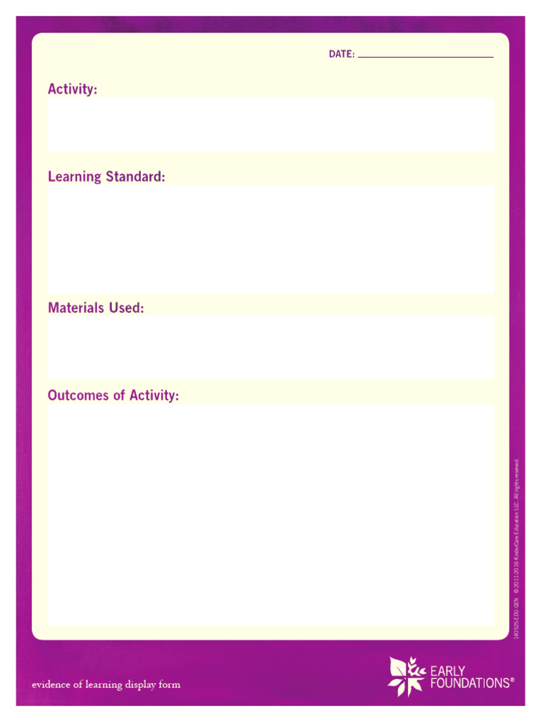 Evidence of Learning - Full Sheet | PDF