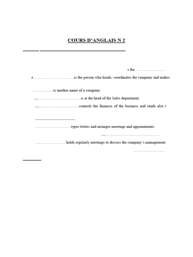 Cours D Anglais Lesson 2 | PDF | Business Economics | Economies