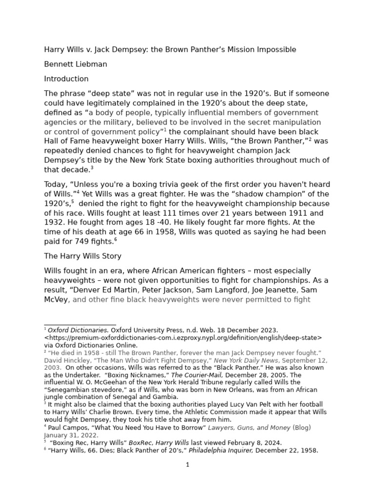 Harry Wills.2.18 | PDF | Heavyweight Boxers