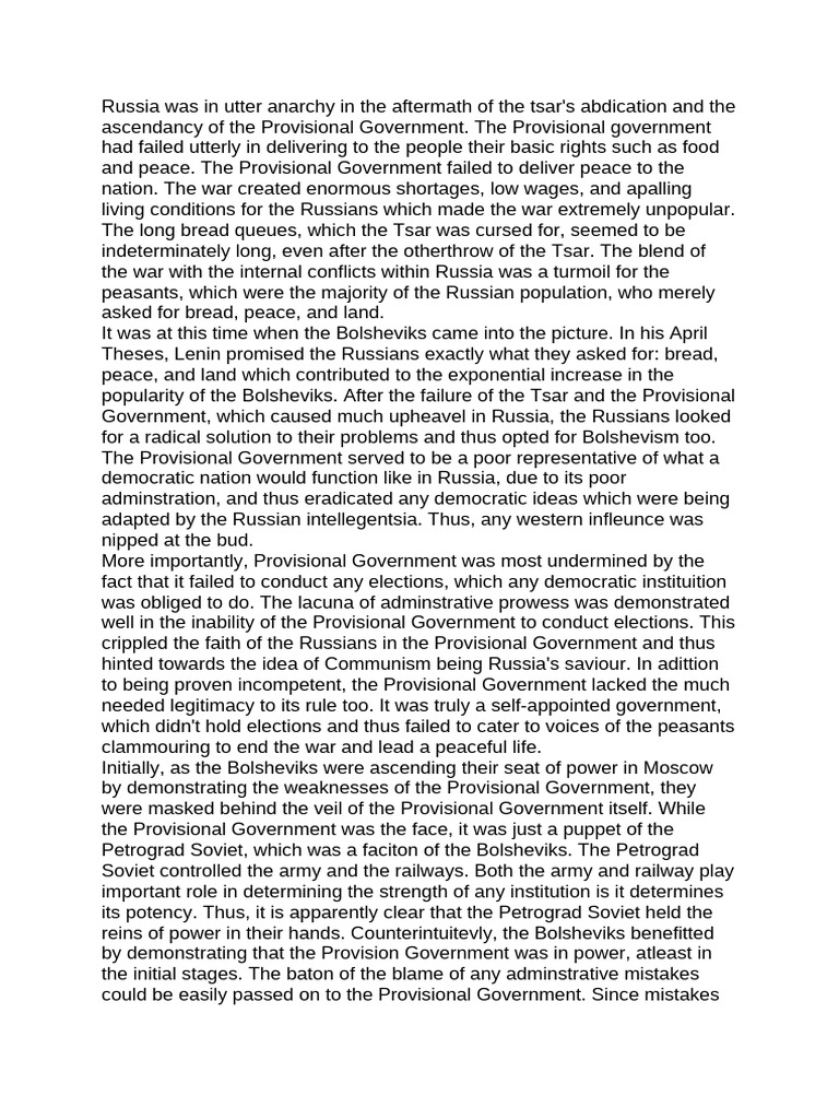 History Depth Study Igcse Russia | PDF | Bolsheviks | Vladimir Lenin