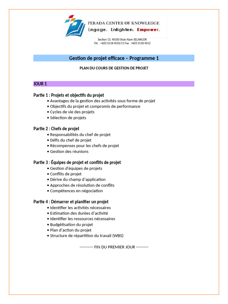 Formation en gestion de projet efficace | PDF | Gestion de projet ...