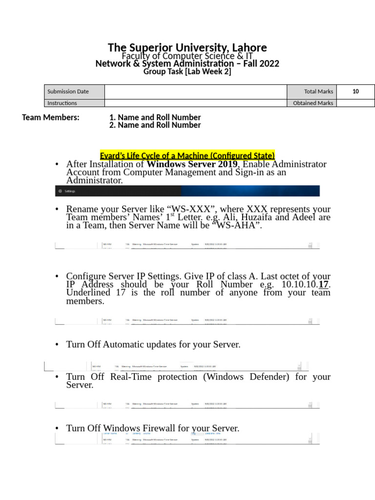 Network Admin Lab Task Guide | PDF