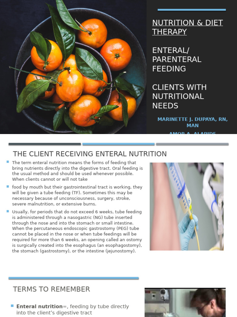 Nutrition Lecture Enteral 2 | PDF | Hiv/Aids | Infection
