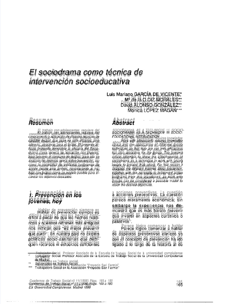 Eficacia del Sociodrama en Adolescentes | PDF | Trabajo Social ...