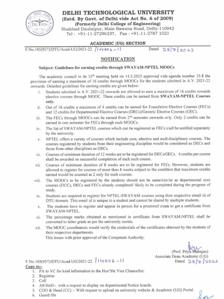 Earning Credits Through Mooc Swayam-Nptel | PDF