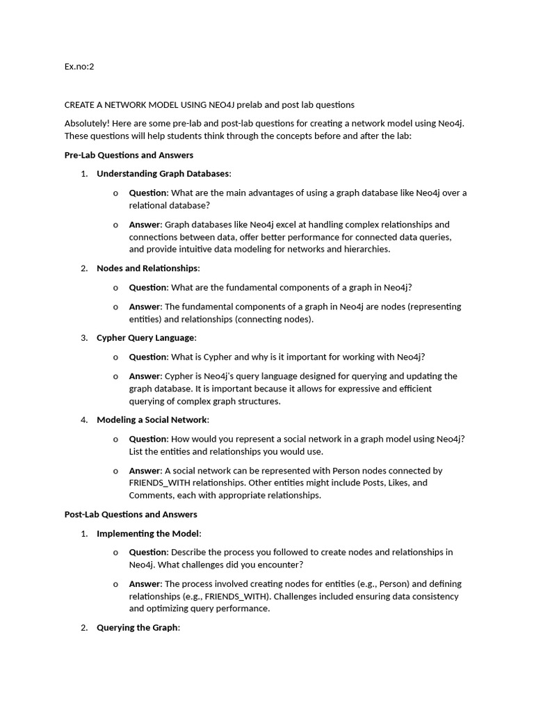 SNS Prelab and Postlab Question | PDF | Databases | Data Management