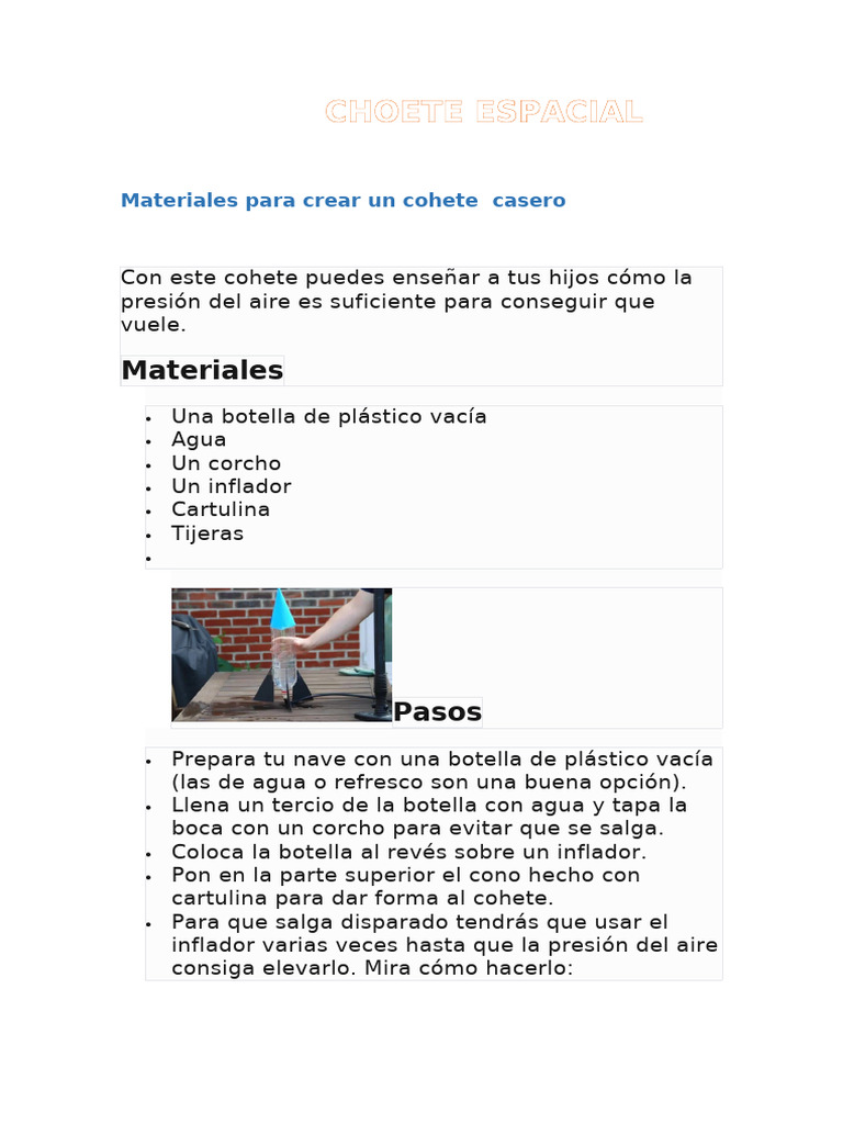 Cohete Casero Guía Paso A Paso Pdf
