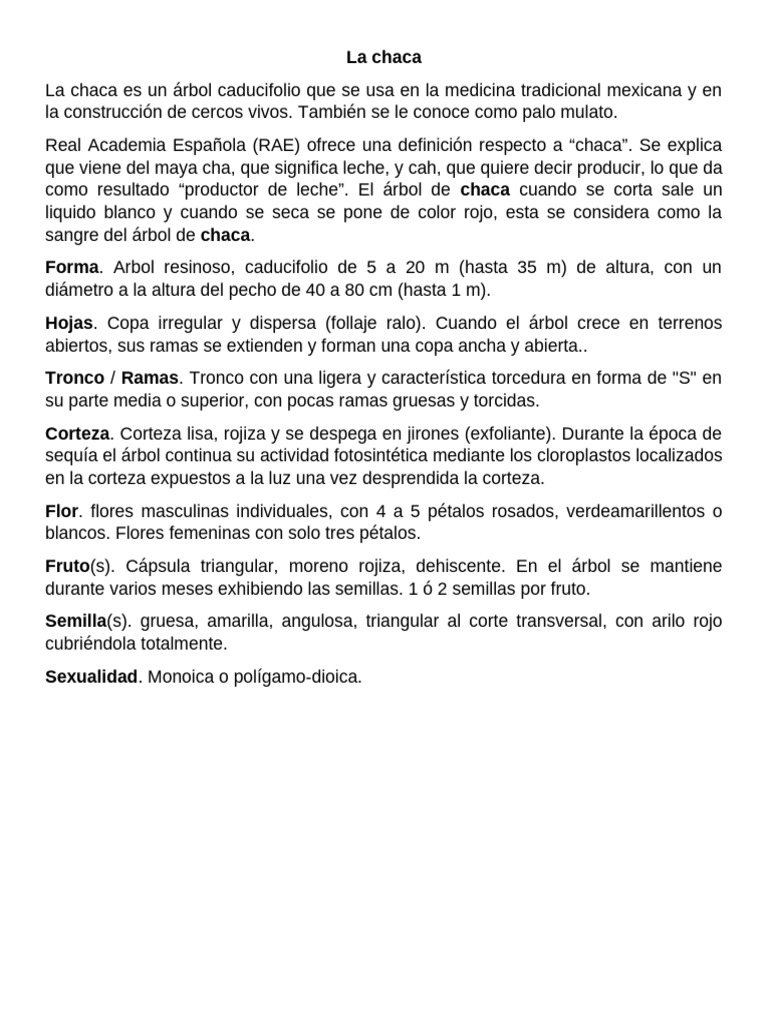 La Chaca | PDF | Arboles | Botánica