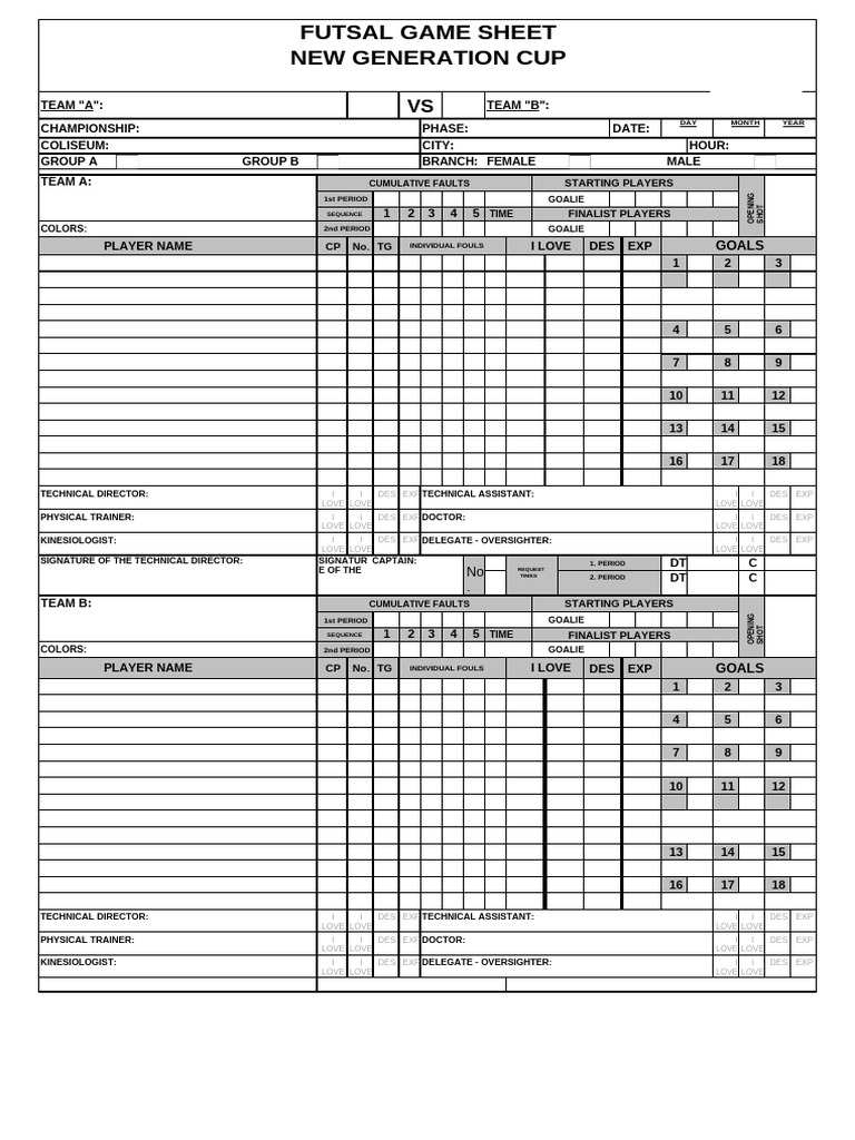 INDOOR SOCCER FORM | PDF | Sports | Association Football