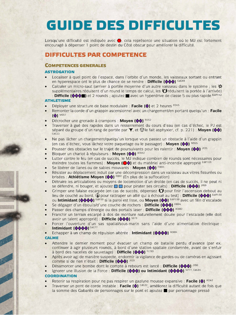 Guide Des Difficultes A Star Wars v1.03 | PDF