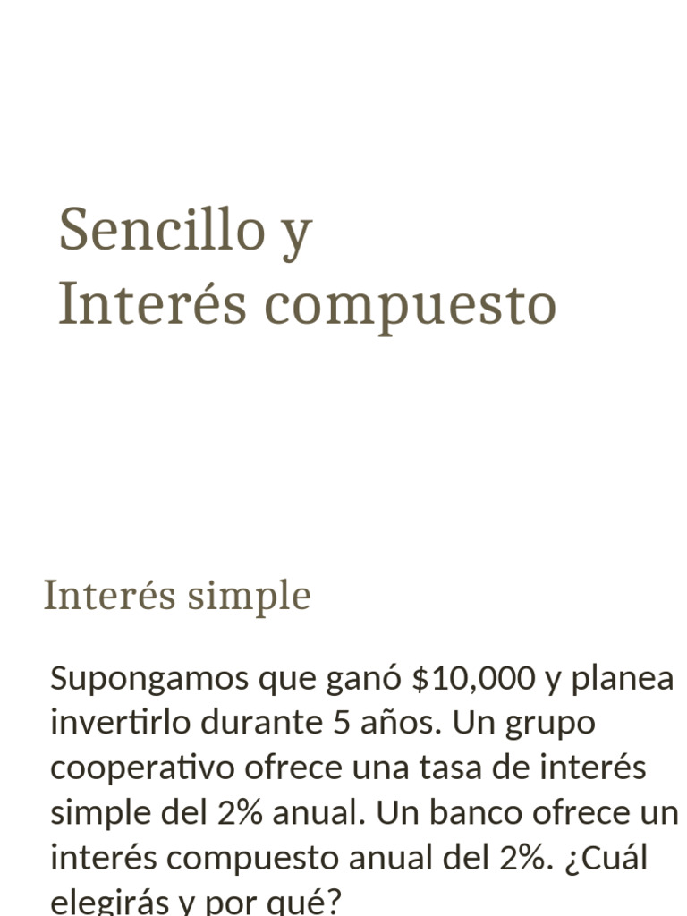 Comparativa de Interés Simple y Compuesto | PDF | Interés compuesto ...